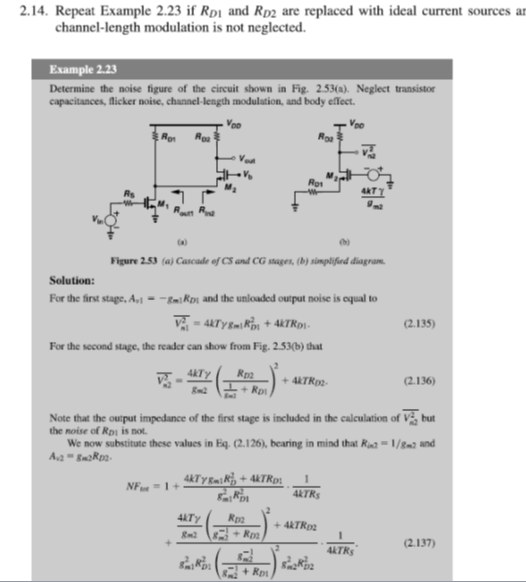 Solved Repeat Example 2.23 if RD1 and RD2 are replaced with | Chegg.com