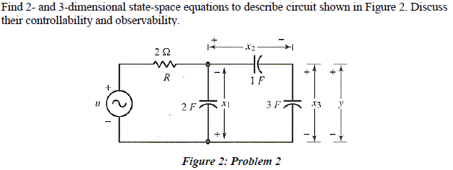 Solved Find 2- and 3-dimensional state-space equations to | Chegg.com