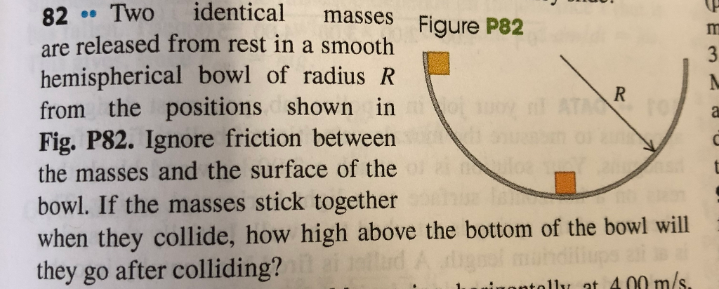 Solved 82 • Two identical masses Figure P82 are released | Chegg.com