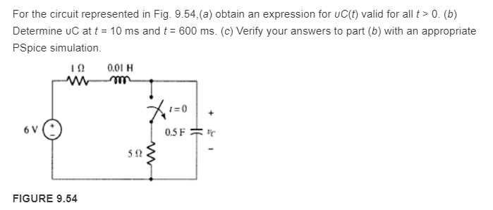 Solved For the circuit represented in Fig. 9.54,(a) obtain | Chegg.com