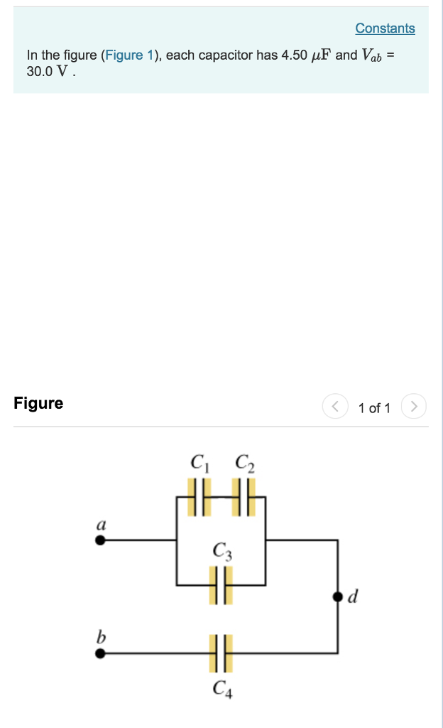 Solved Constants In the figure (Figure 1), each capacitor | Chegg.com