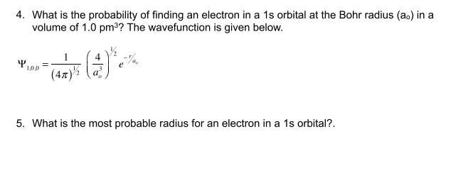 Solved What is the probability of finding an electron in a | Chegg.com