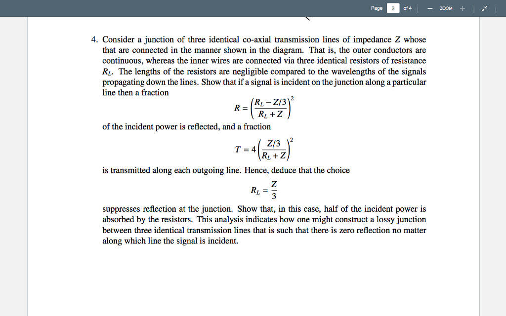 Page ZOOM+ of 4 4. Consider a junction of three | Chegg.com
