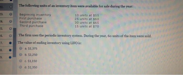 Solved The following units of an inventory item were | Chegg.com