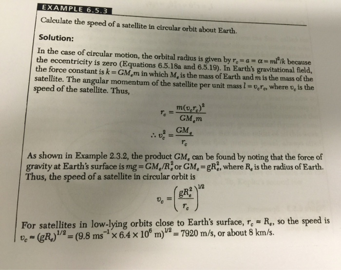 Solved Calculate The Speed Of A Satellite In Circular Orbit