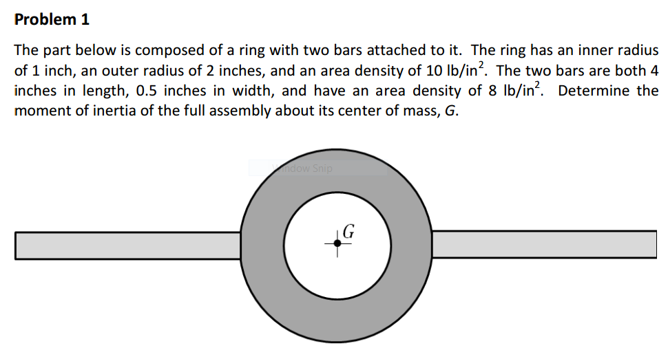 Solved Problem 1 The part below is composed of a ring with | Chegg.com