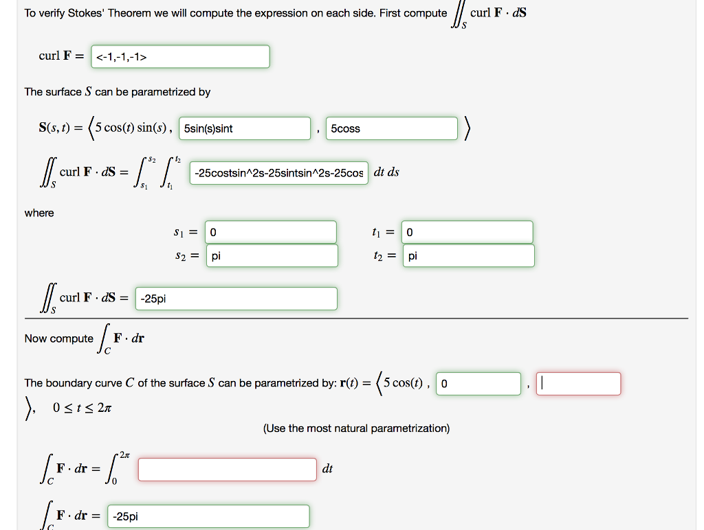 Solved 1 Point Verify That Stokes Theorem Is True For The