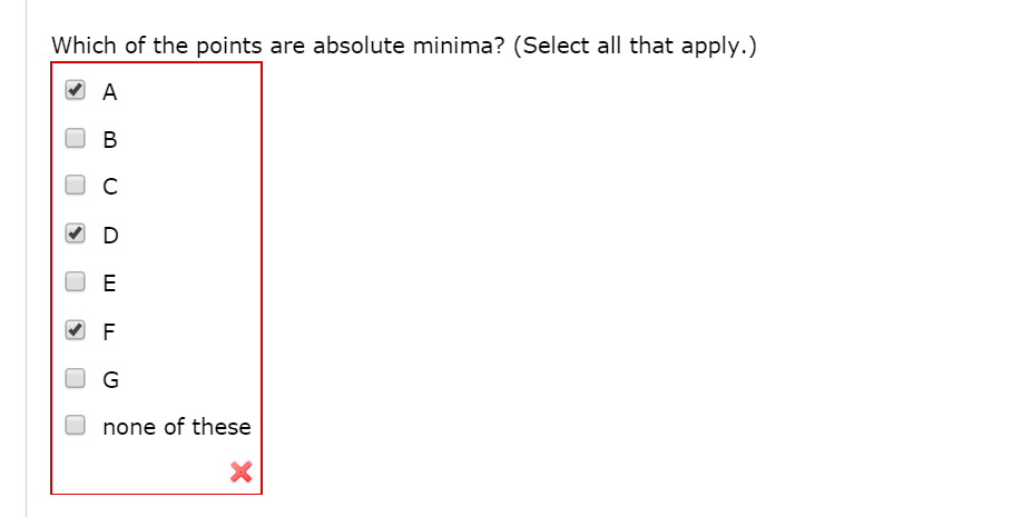 Solved Which of the points are relative minima? (Select all | Chegg.com