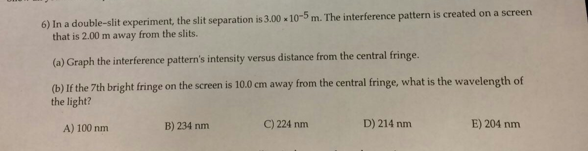 Solved In a double-slit experiment the slit separation is | Chegg.com