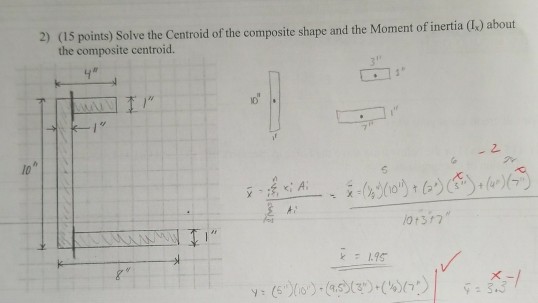 Solved 2) (15 points) Solve the Centroid of the composite | Chegg.com