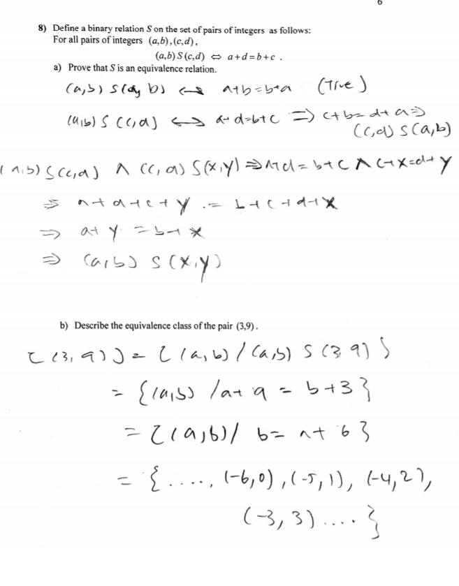 Solved Define a binary relation S on the set of pairs of | Chegg.com