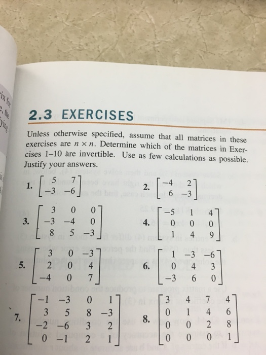 Solved Unless otherwise specified, assume that all matrices | Chegg.com