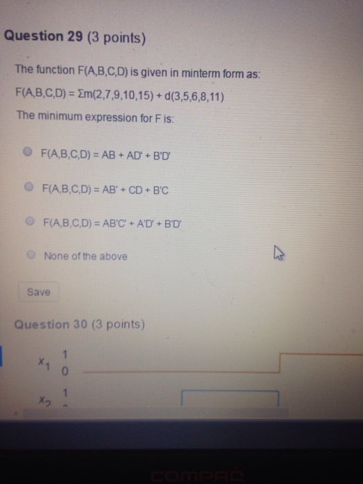 Solved The function F(a, b, c,D) is given in minterm form | Chegg.com