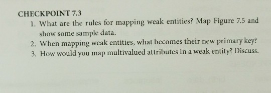 Solved CHECKPOINT 7.3 l. What are the rules for mapping weak | Chegg.com