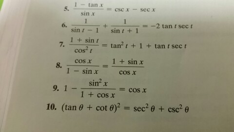 Solved how do you verify each of these trig identities? | Chegg.com