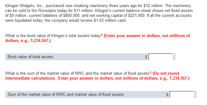Solved Klingon Widgets, Inc., purchased new cloaking | Chegg.com
