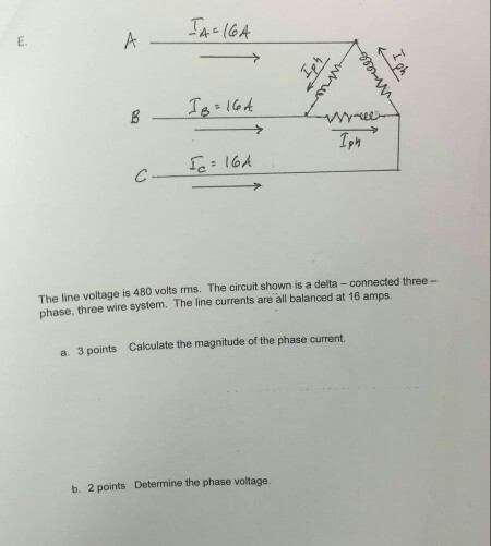 Solved The line voltage is 480 volts rms. The circuit | Chegg.com