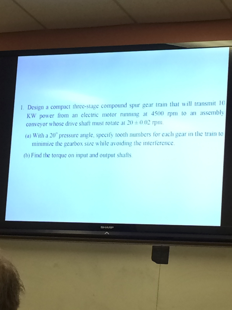 Design a compact three-stage compound spur gear train | Chegg.com