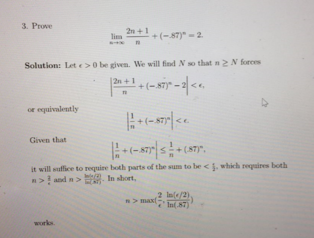 Solved Prove lim_n rightarrow infinity 2n + 1/n + (-.87)^n | Chegg.com