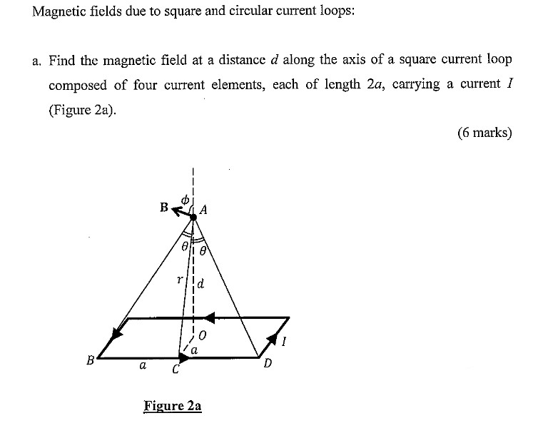 Solved Magnetic field due to square and circular current | Chegg.com