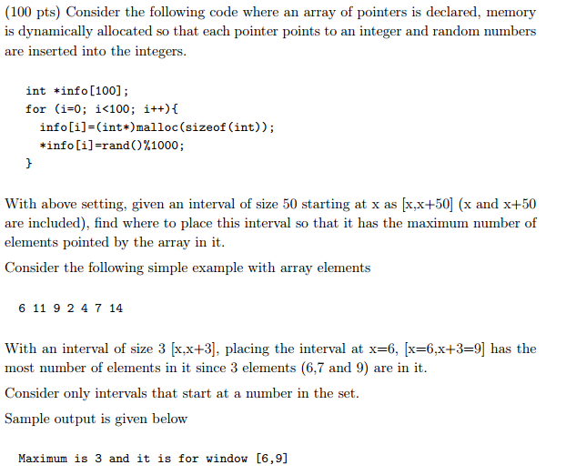 Solved Consider the following code where an array of | Chegg.com
