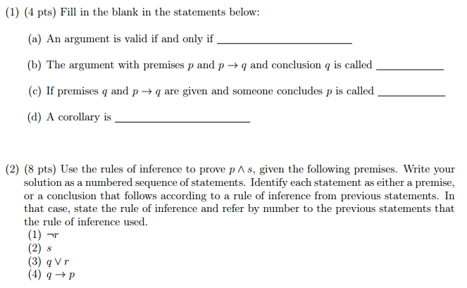 Solved An argument is valid if and only if The argument with | Chegg.com
