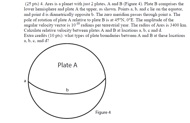 Solved Ares is a planet with just 2 plates, A and B (Figure | Chegg.com