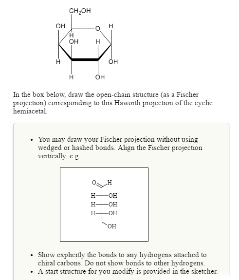 Solved In the box below, draw the open-chain structure (as a | Chegg.com
