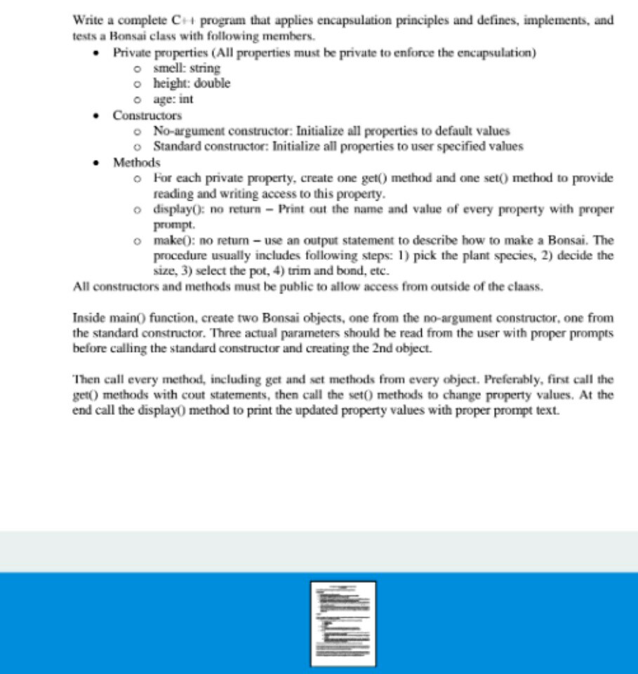 Solved Write a complete C program that applies encapsulation | Chegg.com