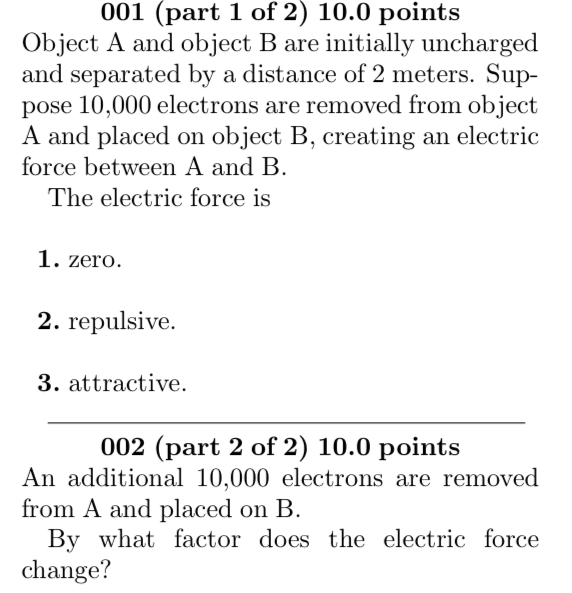 Solved 001 (part 1 of 2) 10.0 points Object A and object B | Chegg.com