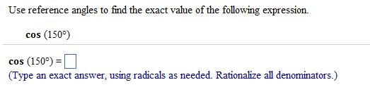 Solved Use reference angles to find the exact value of the | Chegg.com