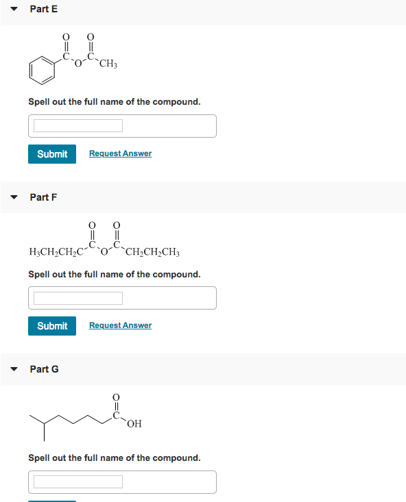 Solved Part E Spell out the full name of the compound. | Chegg.com