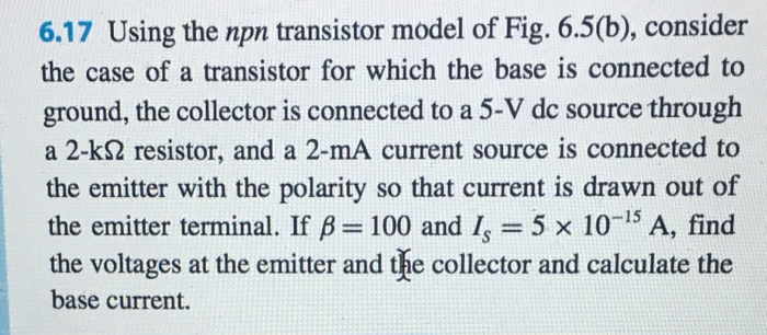 Solved Using the npn transistor model of Fig. 6.5(b), | Chegg.com