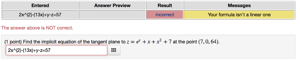 Solved Entered Answer Preview Result Messages | Chegg.com