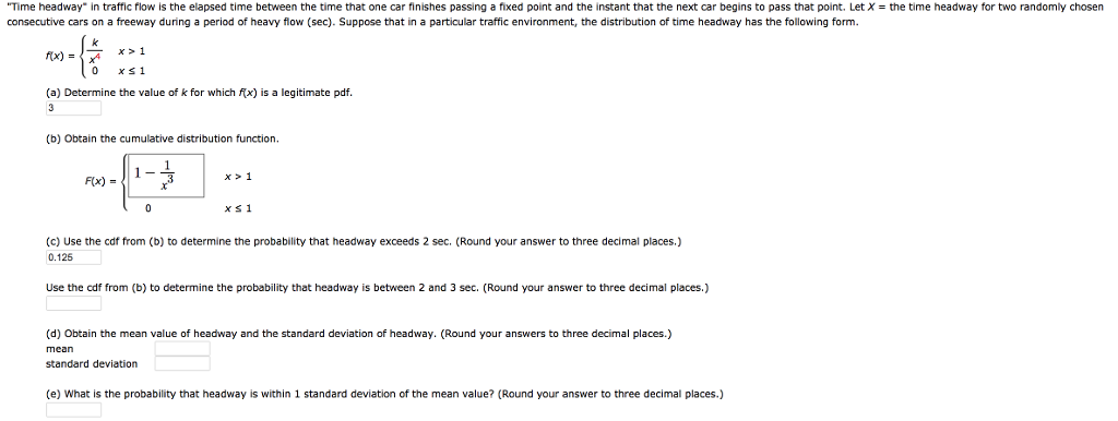 Solved "Time headway" in traffic flow is the elapsed time | Chegg.com