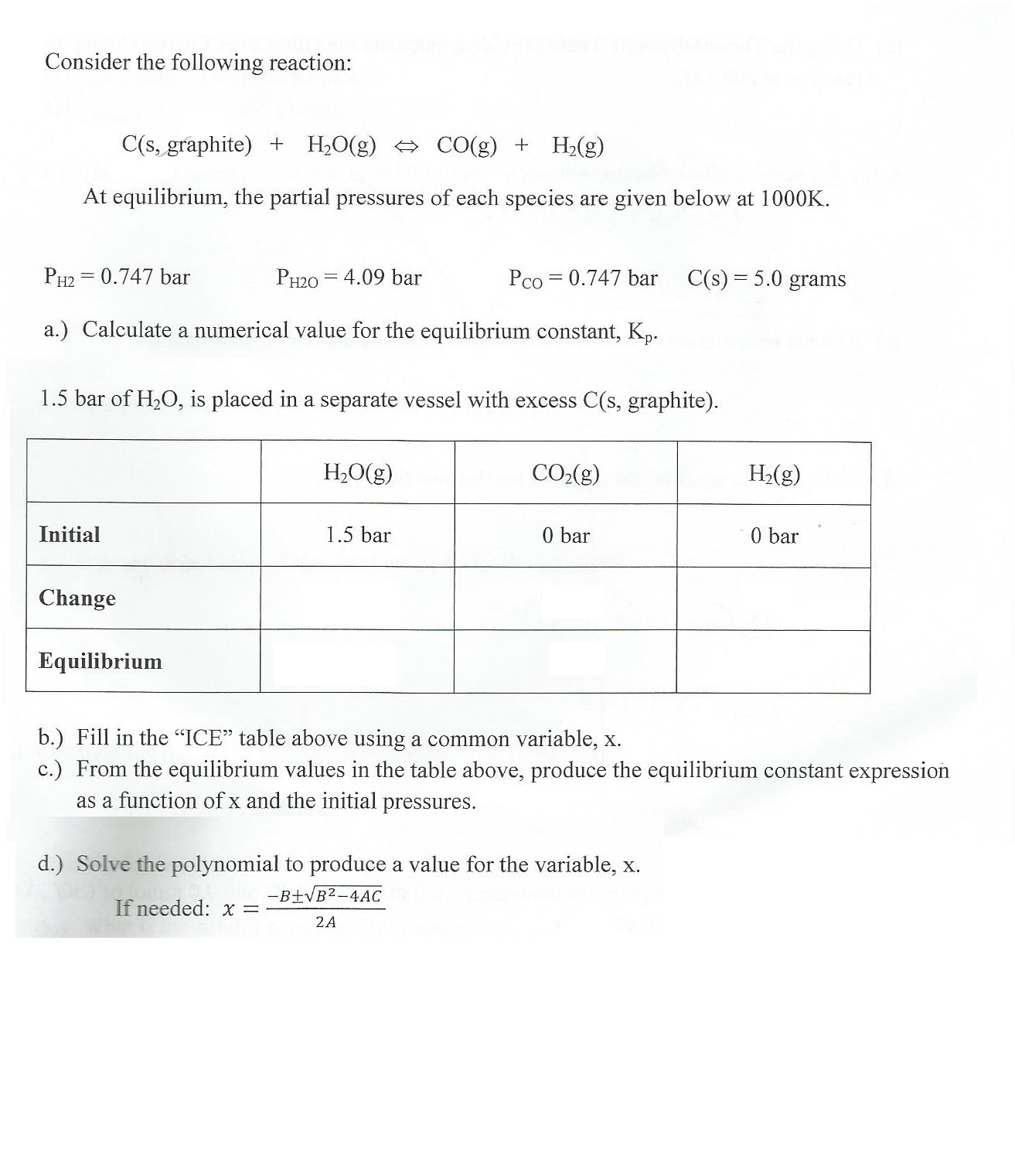 Solved Consider the following reaction: C(s, graphite) + | Chegg.com