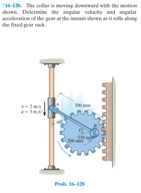 The collar is moving downward with the motion shown. | Chegg.com