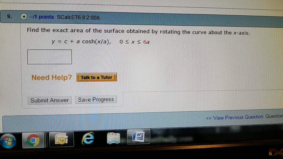 Solved 9. 0 -1 points SCalcET6 8 2/008 Find the exact area | Chegg.com