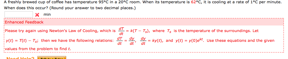 Solved A freshly brewed cup of coffee has temperature 95°C | Chegg.com
