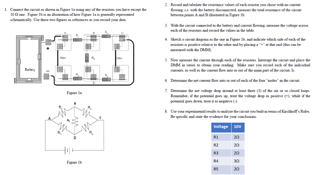 Solved 2. Record and tabulate the resistance values of each | Chegg.com