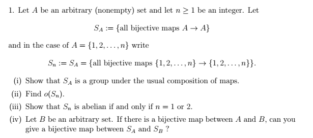 Solved 1. Let A be an arbitrary (nonempty) set and let n21 | Chegg.com