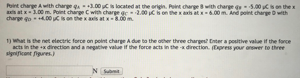 Solved Point charge A with charge qA = +3.00 μC is located | Chegg.com
