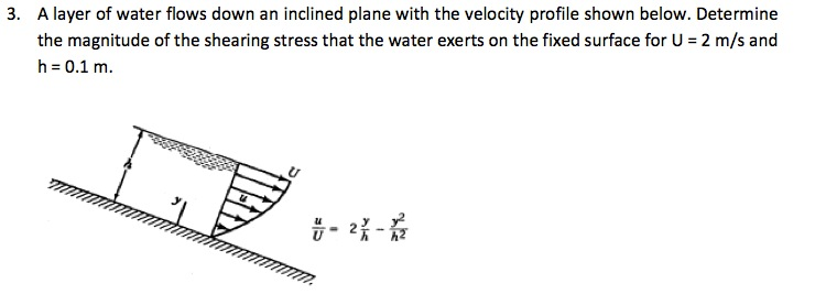 Solved A layer of water flows down an inclined plane with | Chegg.com