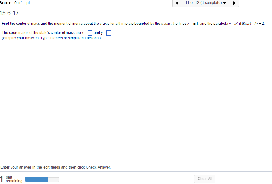 Solved Find the center of mass and the moment of inertia | Chegg.com