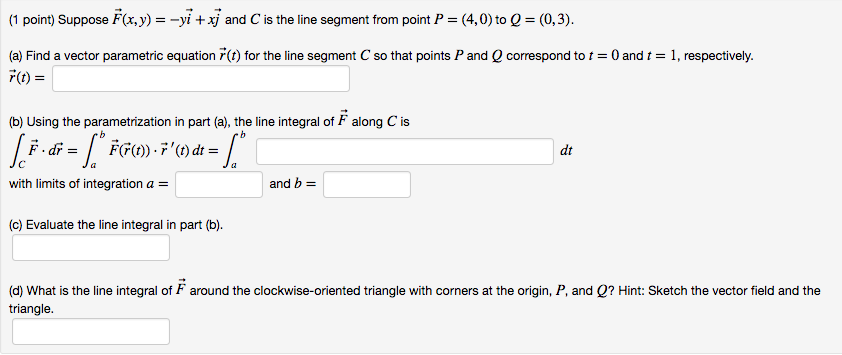 Solved Suppose F(x, y) =-yi + xj and C is the line segment | Chegg.com