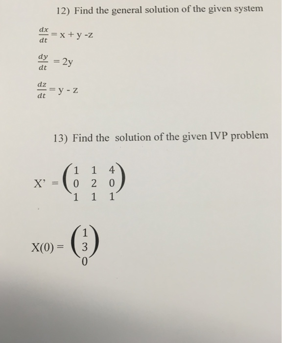 Solved Find the general solution of the given system dx/dt | Chegg.com