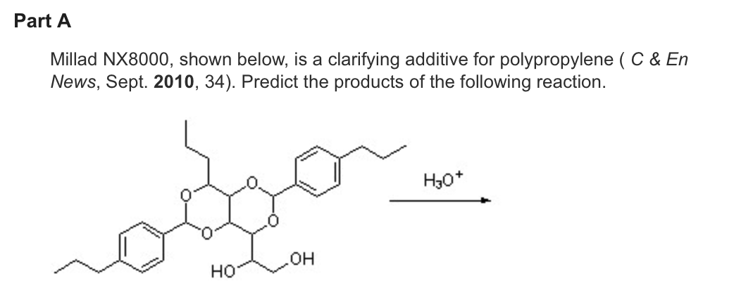 Solved Millad NX8000, shown below, is a clarifying additive | Chegg.com