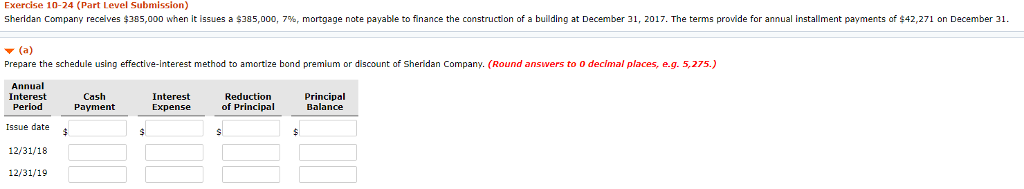 Solved Exercise 10-24 (Part Level Submission) Sheridan | Chegg.com