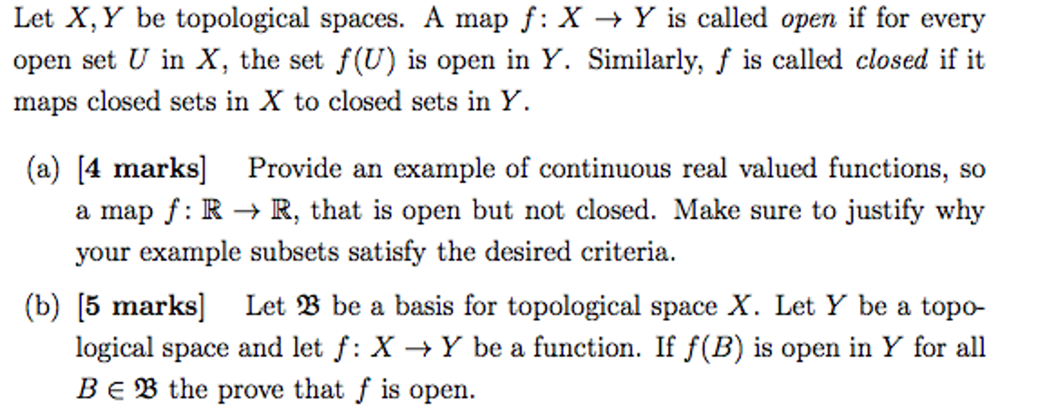 Let X. Y be topological spaces. A map f: X rightarrow | Chegg.com