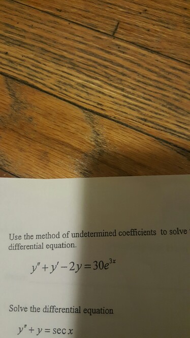 Solved Use the method of undetermined coefficients to solve | Chegg.com
